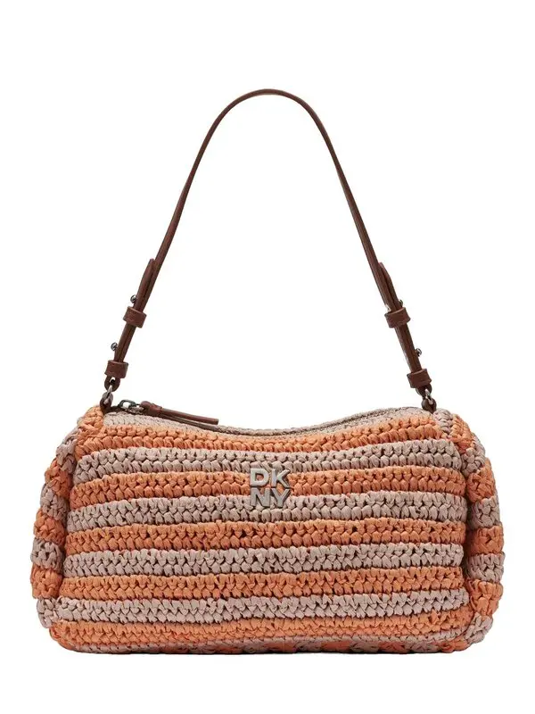 Dkny Remy Paper Raffia Shoulder Bag - Orange Sherbet