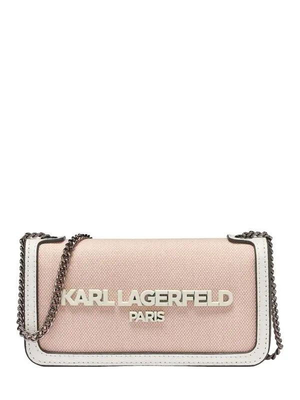 Karl Lagerfeld Paris Kosette Canvas Shoulder Bag - Pink