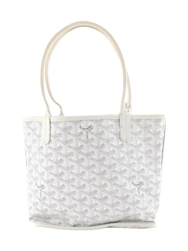 Goyard Anjou Reversible Mini Tote Coated Canvas - White