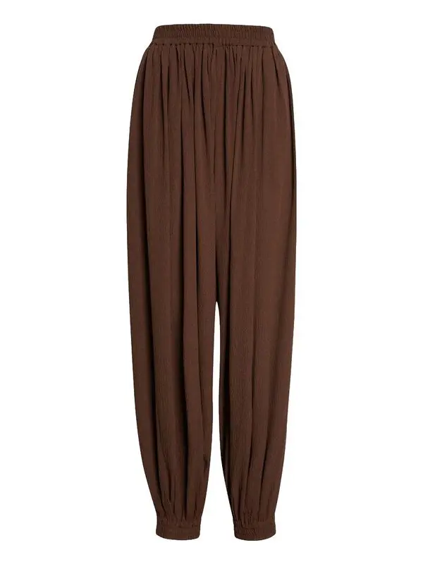 Michael Kors Sarouel Silk Seersucker Trousers - Espresso