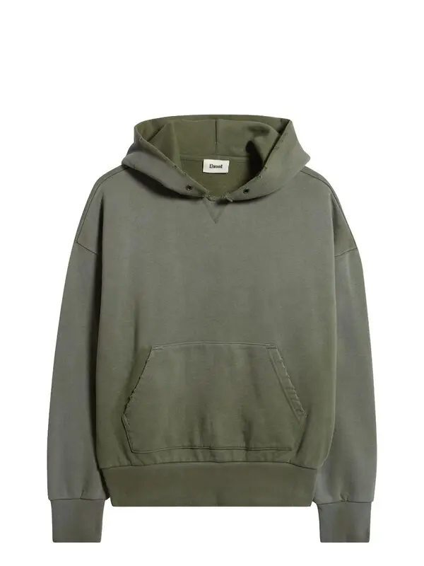 ELWOOD Ranger Oversize Distressed Cotton Hoodie - Aged Green