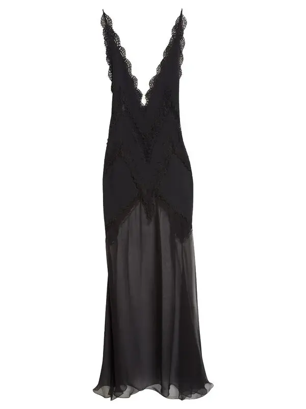 TOM FORD Enverse Satin Lace Slipdress - Black