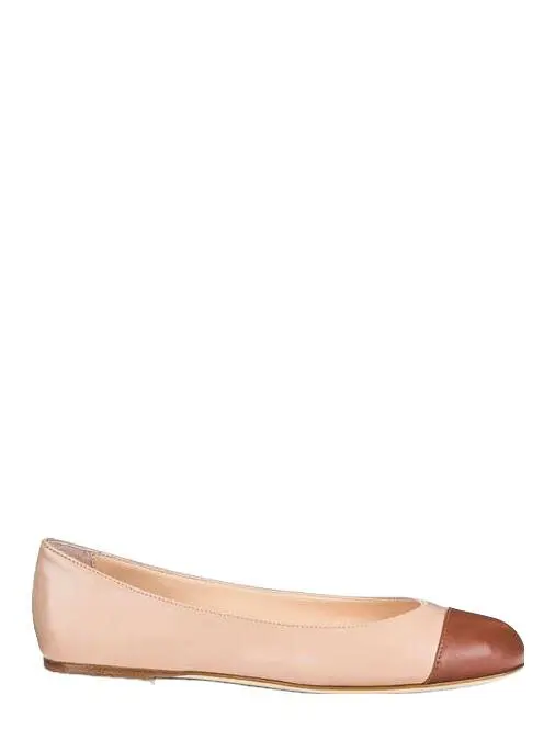 Agl Milly Cap Toe Flat - Biscuit