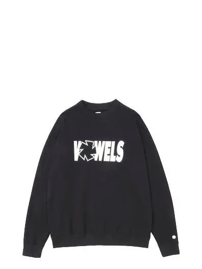 VOWELS Icon Spell Out Crewneck - Black