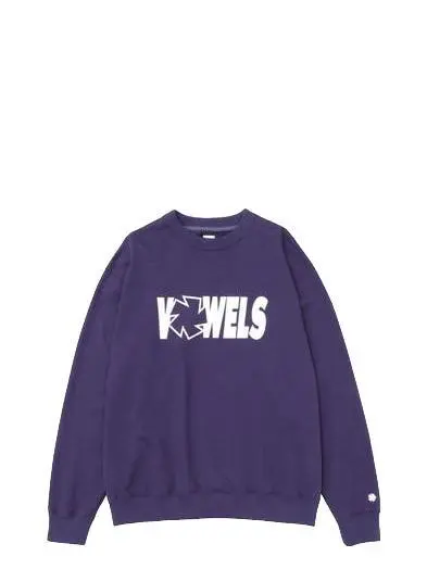 VOWELS Icon Spell Out Crewneck - Navy