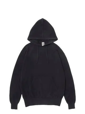 VOWELS Knitted Hoodie - Black