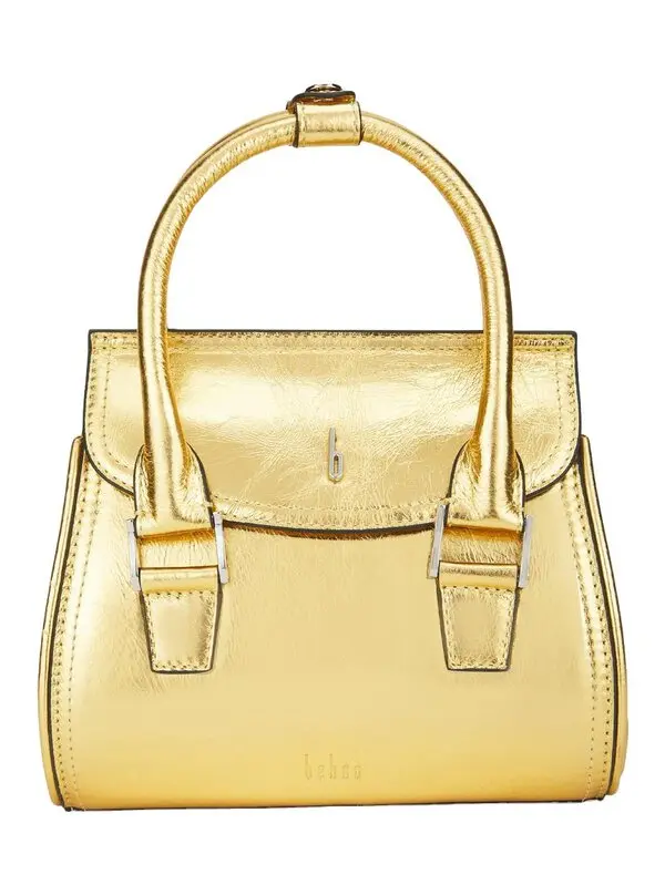 BEHNO Mini Coco Leather Satchel - Gold