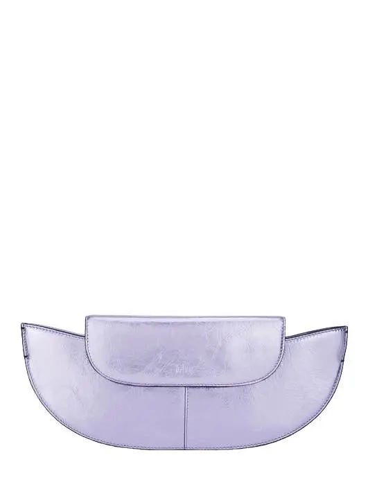 BEHNO Nadia Metallic Leather Clutch - Thistle