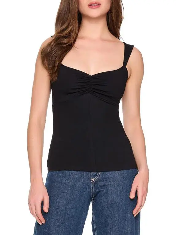 Susana Monaco Gathered Sleeveless Tank - Black