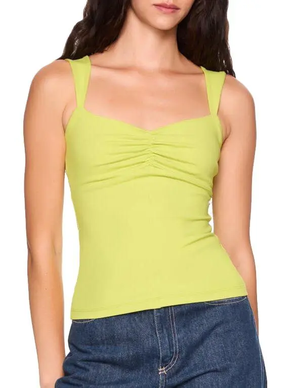 Susana Monaco Gathered Sleeveless Tank - Chartreuse