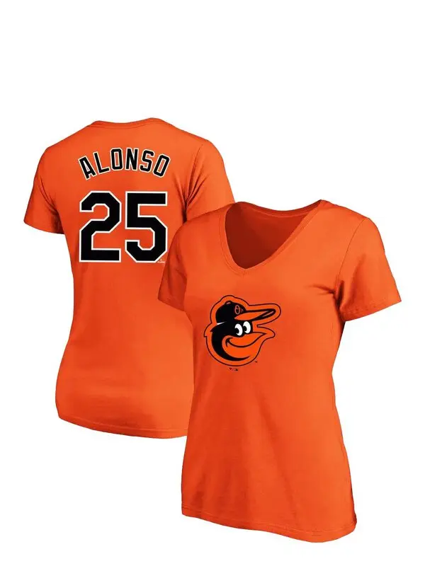 Profile Pete Alonso Baltimore Orioles Name & Number V-neck T-shirt - Orange