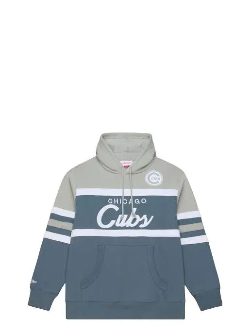 Mitchell & Ness Chicago Cubs Cooperstown Collection Thunderstorm Head Coach Hoodie - Gray