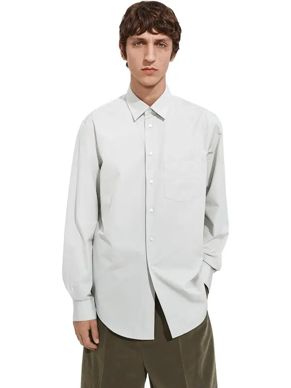Bottega Veneta Cotton Poplin Shirt - Pearl Gray