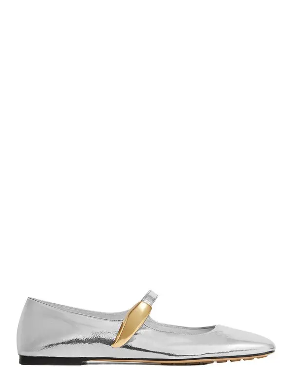 Bottega Veneta Charlotte Mary-jane Ballerina - Silver