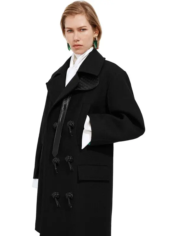 Bottega Veneta Wool And Mohair Gabardine Coat - Double Black