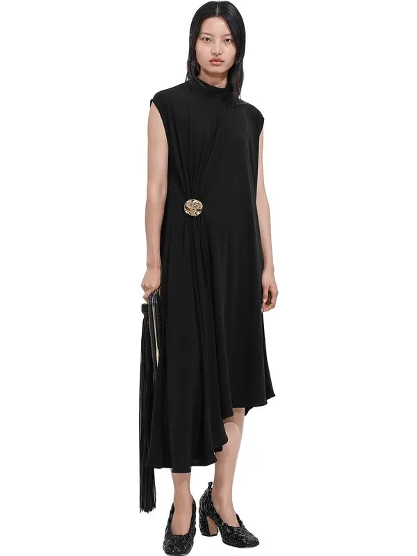 Bottega Veneta Crepe Viscose Jersey Dress - Black