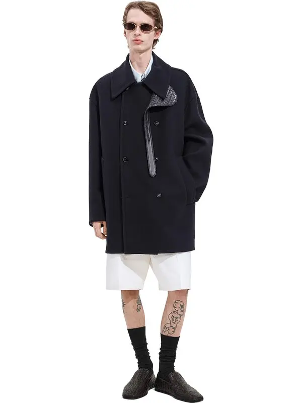 Bottega Veneta Double Cashmere Caban - Midnight Blue