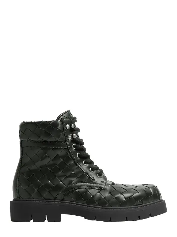 Bottega Veneta Haddock Lace-up Ankle Boot - Dark Green
