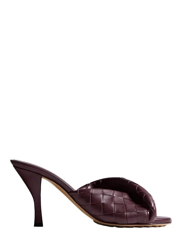 Bottega Veneta Blink Intrecciato Leather Mule - Deep Mahogany