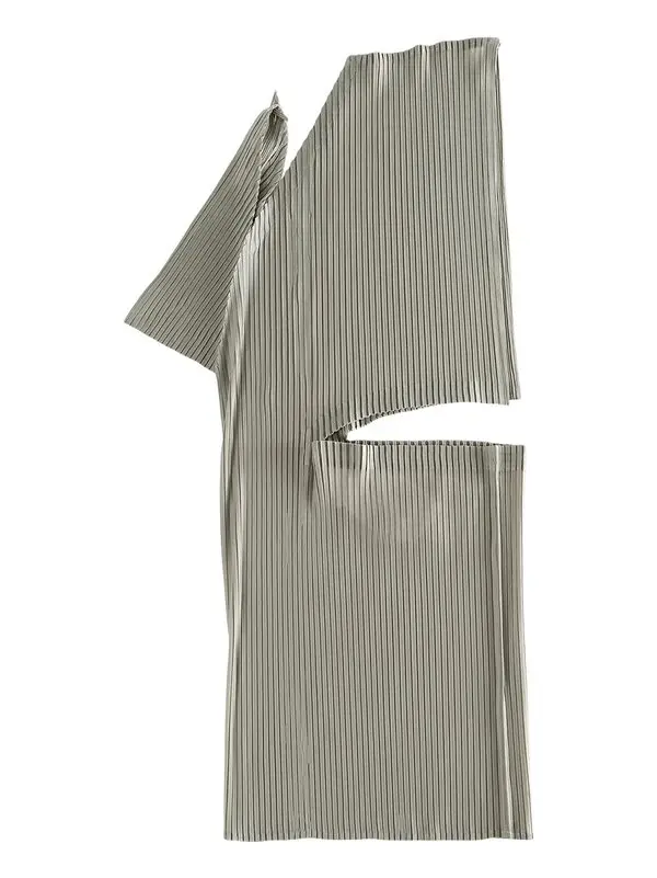 Issey Miyake Sheer Scarf Pleats Shirt - Grey