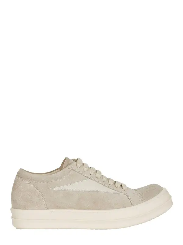 Rick Owens Scarpe Pelle Vintage Sneakers - White