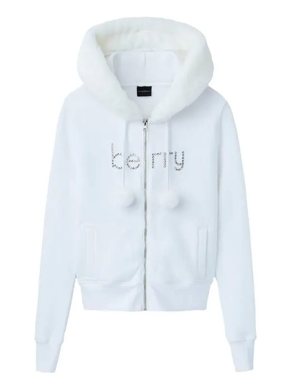 GV GALLERY Pom Pom Zip Up - White