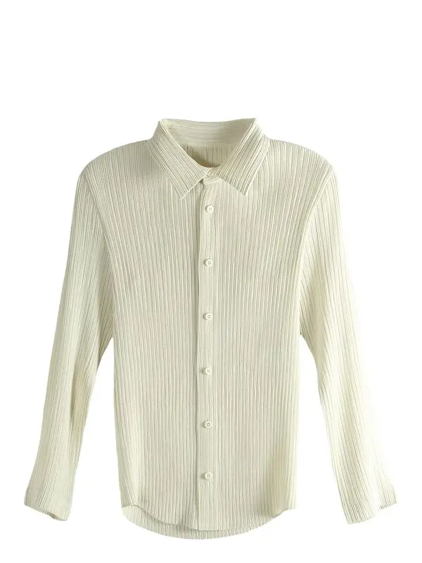 Issey Miyake Hatching Pleats Shirt - White