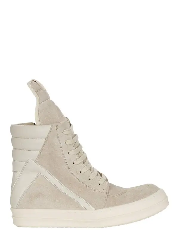 Rick Owens Pelle Geobasket Scarpe - White