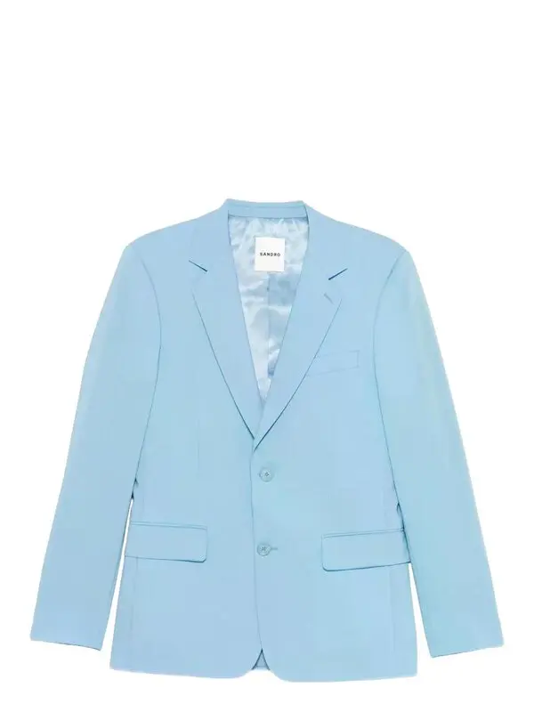 Sandro Wool Suit Jacket - Blue