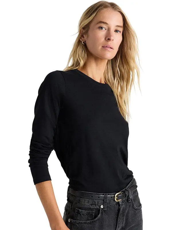 Quince Long Sleeve Swing T-shirt - True Black