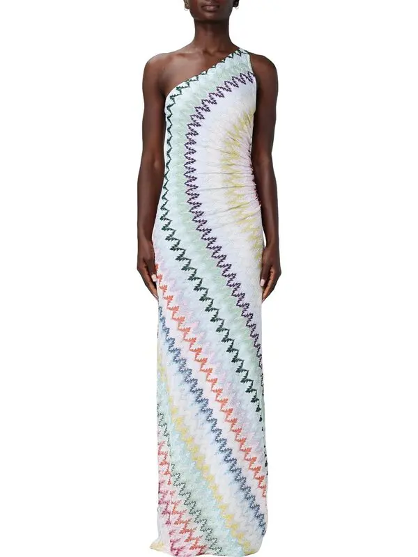 Missoni One Shoulder Dress - White