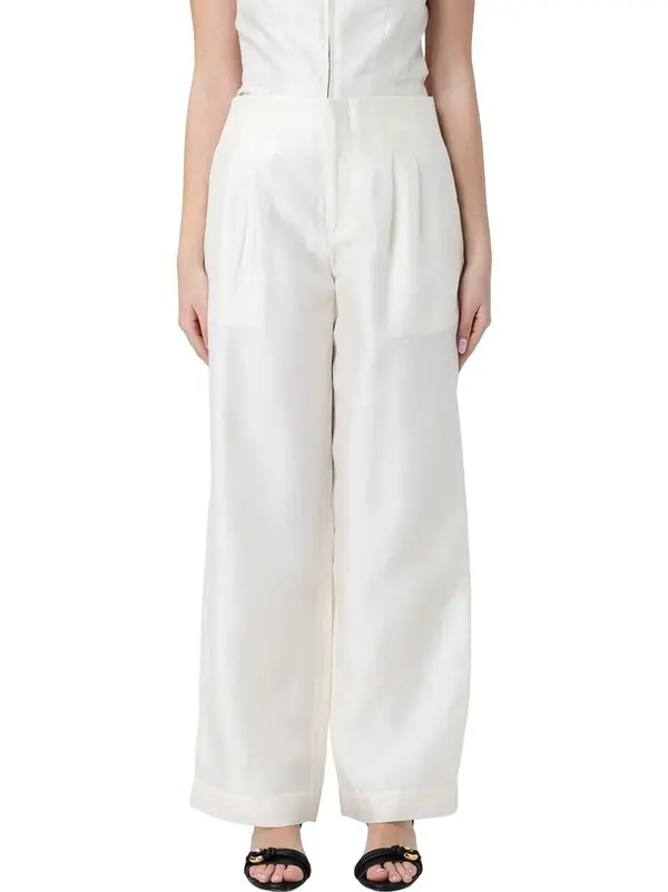Staud Wide Leg Tailored Trousers - Ivory
