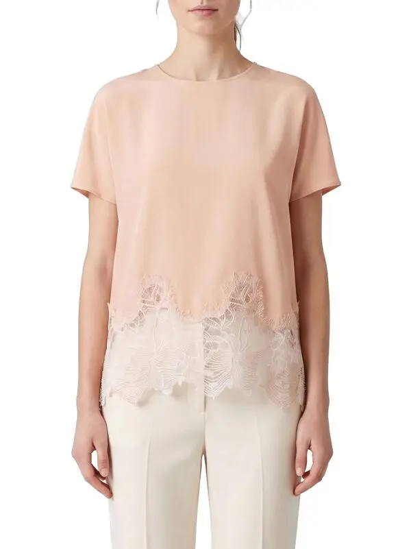 Fabiana Filippi Lace Trimmed Top - Beige