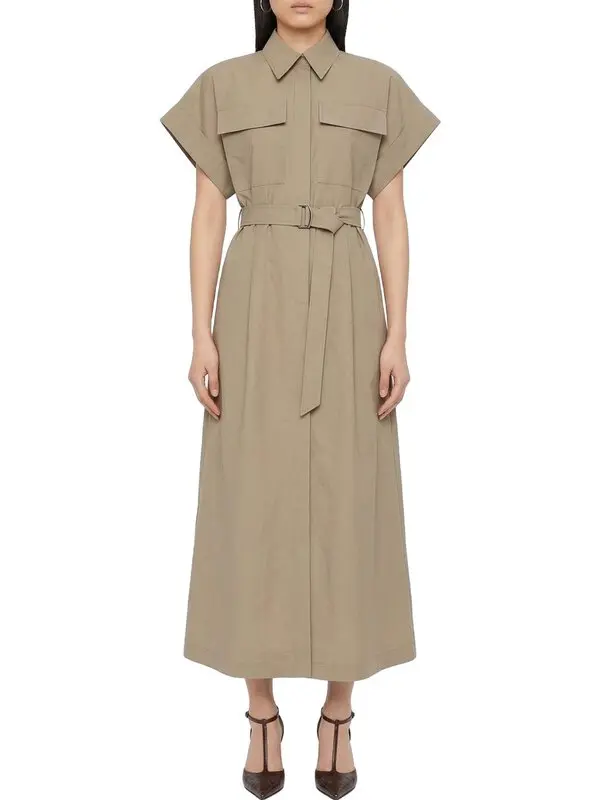 Brunello Cucinelli Belted Shirt Dress - Brown