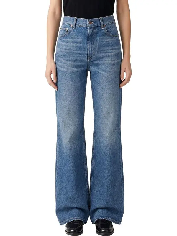 Chloé Flared Cotton Denim Jeans - Indigo