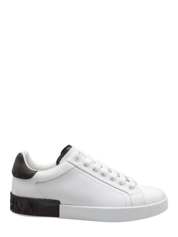 Dolce & Gabbana Portofino Leather Sneakers - White 1