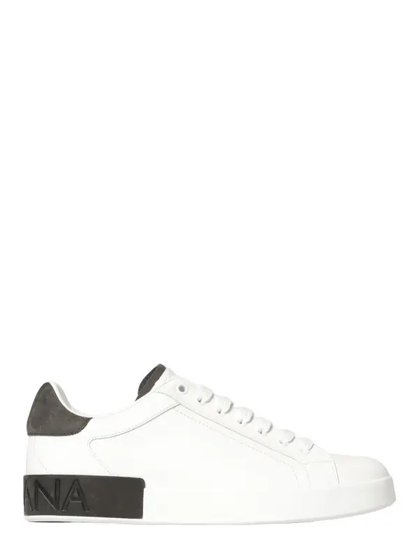 Dolce & Gabbana Portofino Leather Sneakers - White