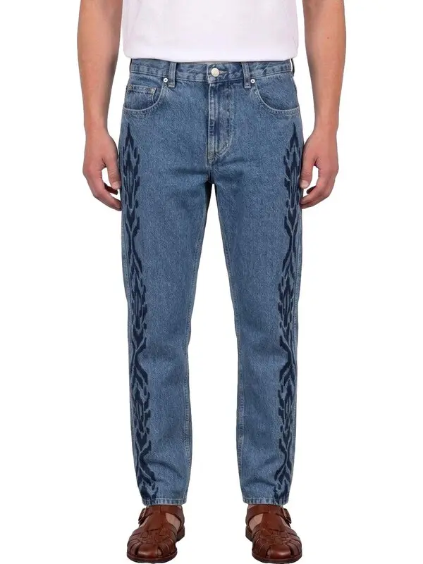 Isabel Marant Étoile Lewys Embroidered Denim Jeans - Blue