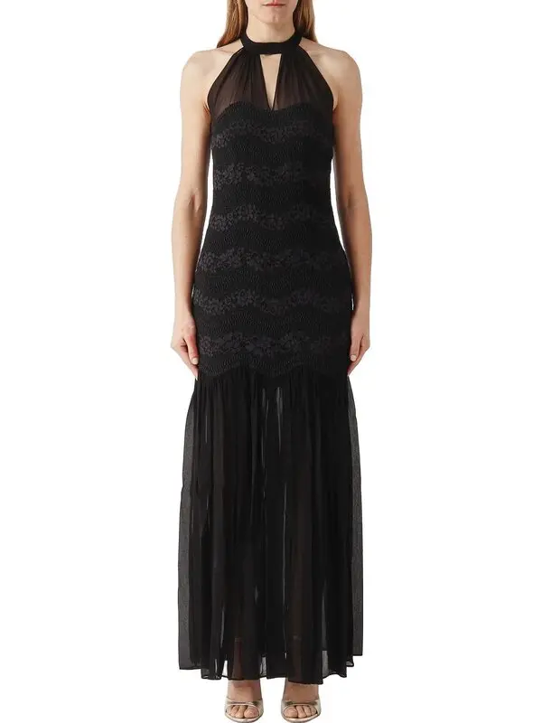 TWINSET Lace Maxi Dress - Black