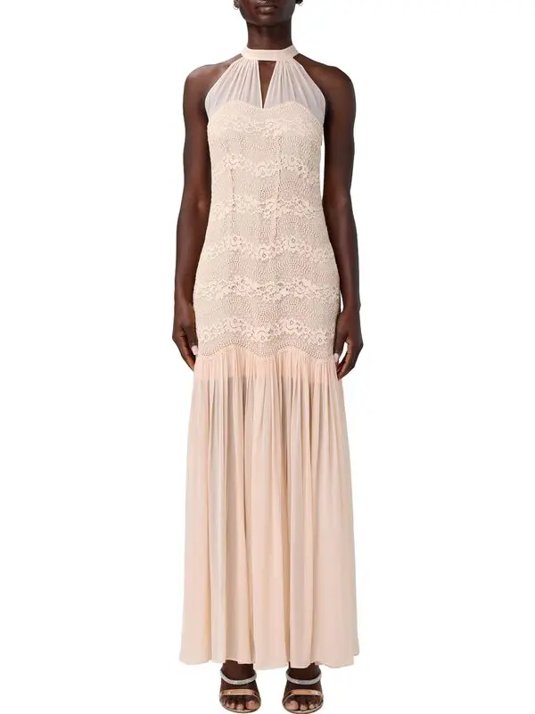 TWINSET Lace Maxi Dress - Peach
