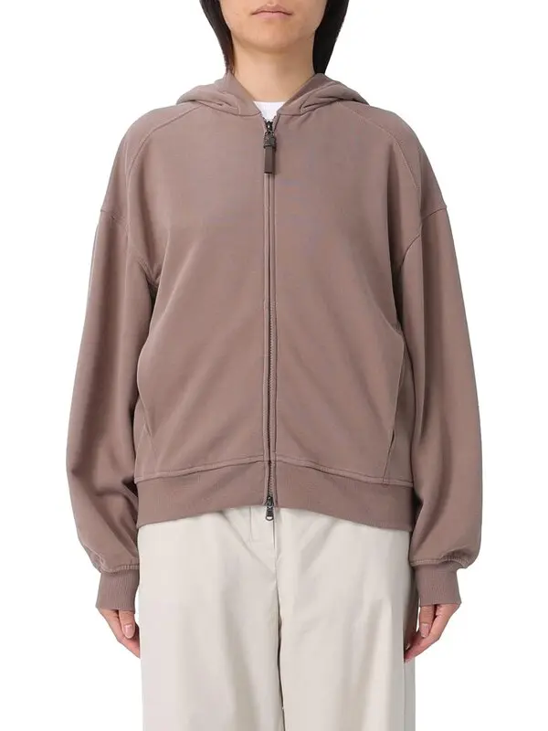 Brunello Cucinelli Zip-up Cotton Hoodie - Brown