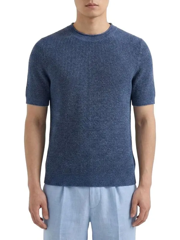 Brunello Cucinelli Ribbed Knit Pullover - Blue
