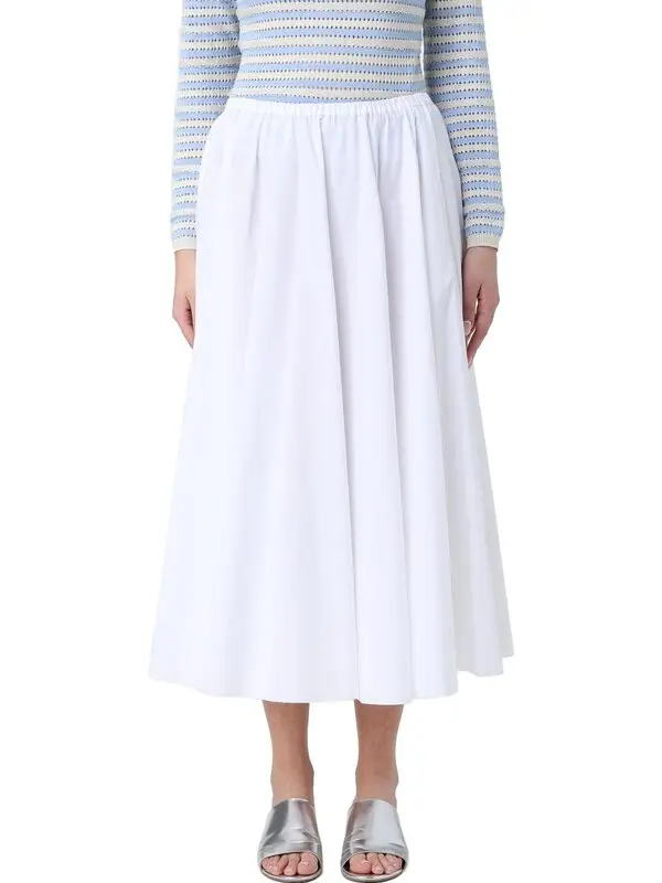 Fabiana Filippi Flared Cotton Midi Skirt - White