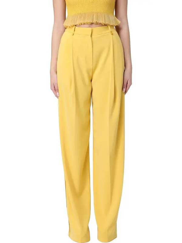 Elisabetta Franchi Wide Leg Trousers - Yellow