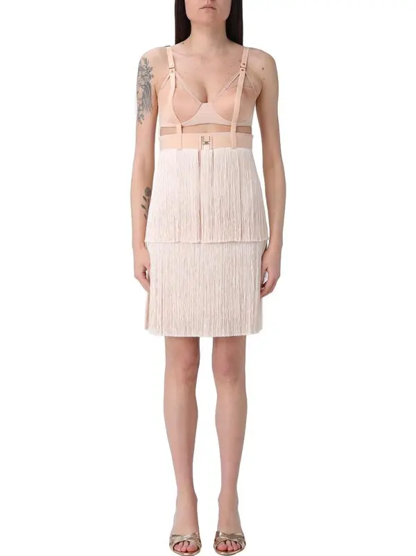 Elisabetta Franchi Embellished Mini Dress - Blush Pink