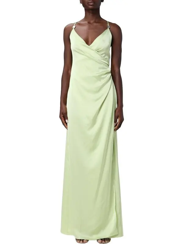 HANITA Stretch Satin Slip Dress - Lime