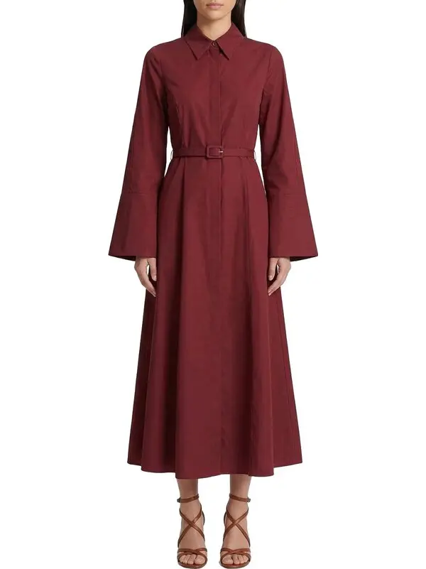 Gabriela Hearst Belted Midi Dress - Burgundy