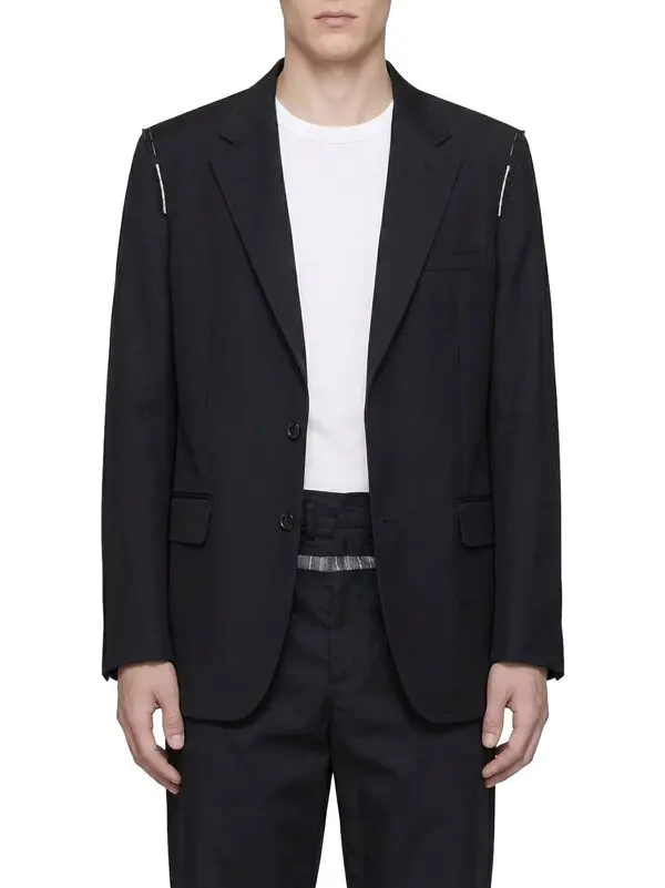 MAISON MARGIELA Single-breasted Blazer In Virgin Wool - Black