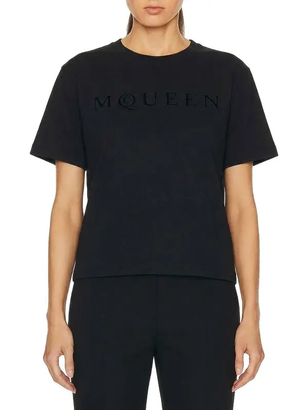 Alexander McQueen Cotton T-shirt With Logo - Black
