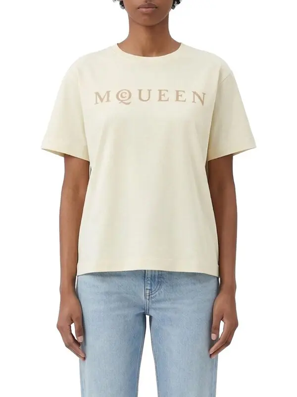 Alexander McQueen Cotton T-shirt With Logo - White